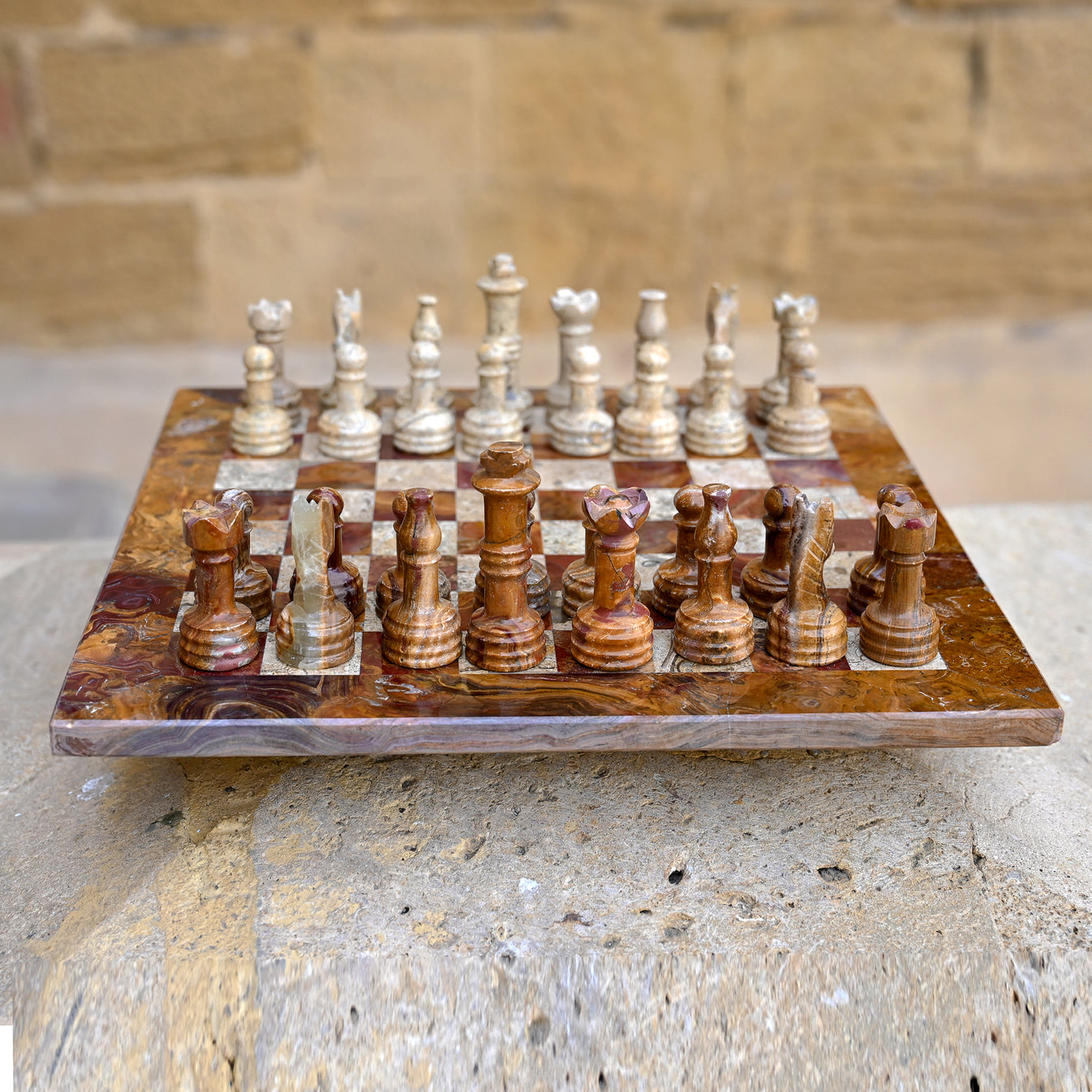 15 Inches Multi Coral Beautiful Marble Chess Set – OceanicX