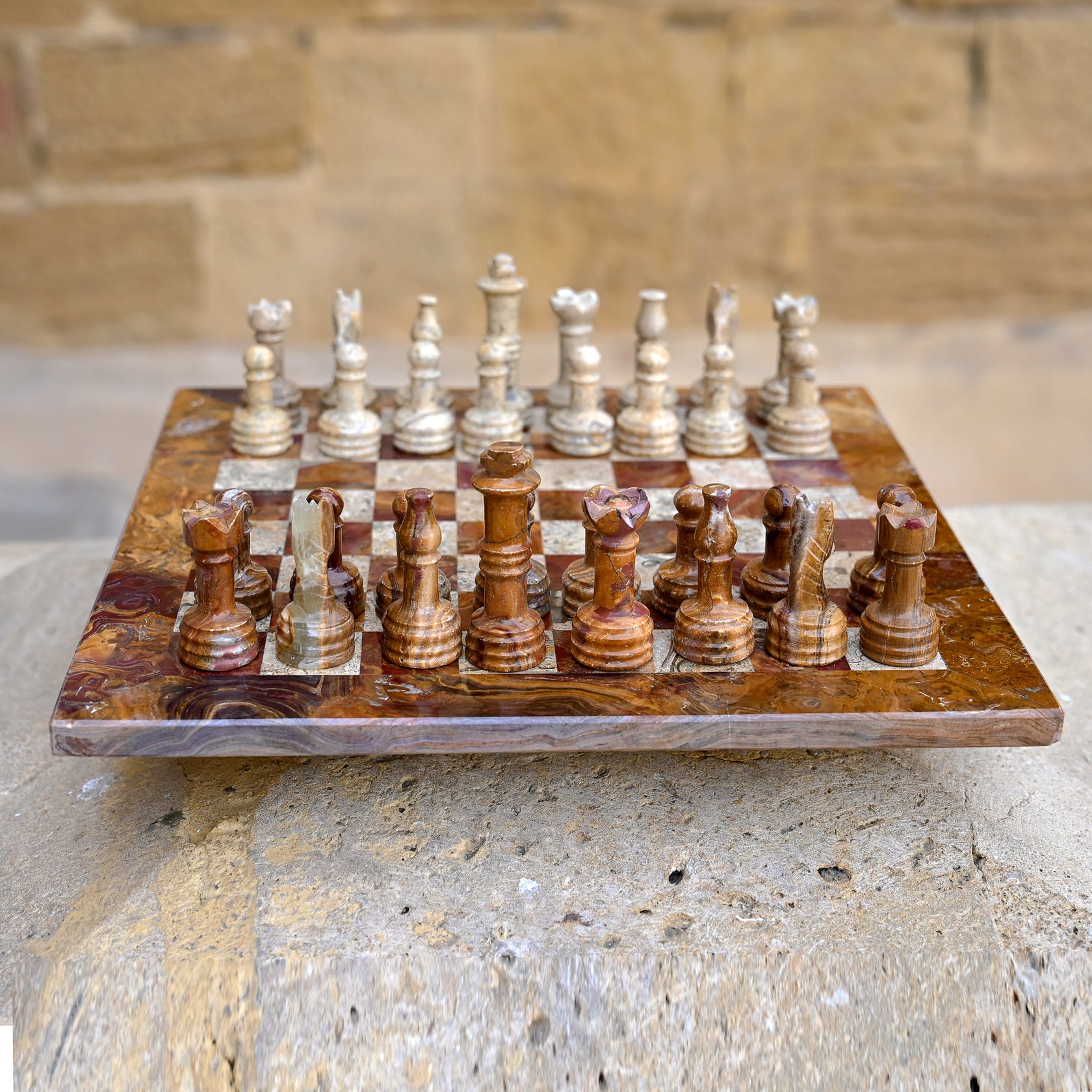 15 Inches Multi Coral Beautiful Marble Chess Set – OceanicX