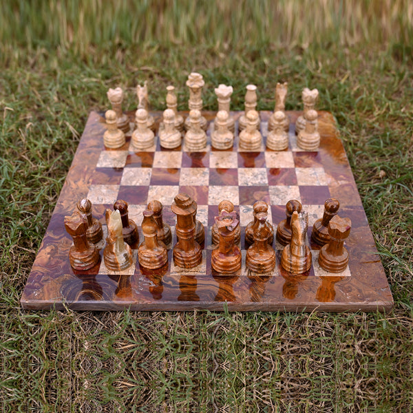 15 Inches Multi Coral Beautiful Marble Chess Set – OceanicX