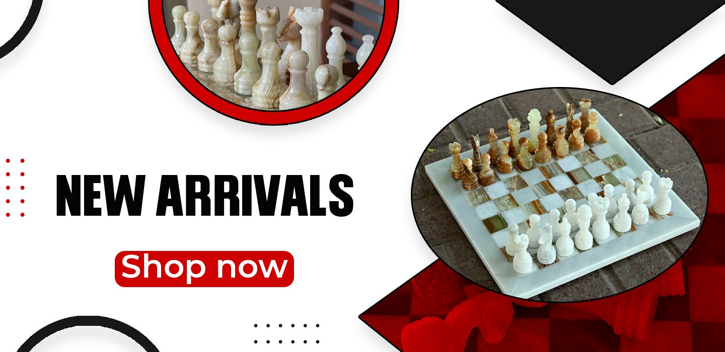15 Inches Multi Coral Beautiful Marble Chess Set – OceanicX