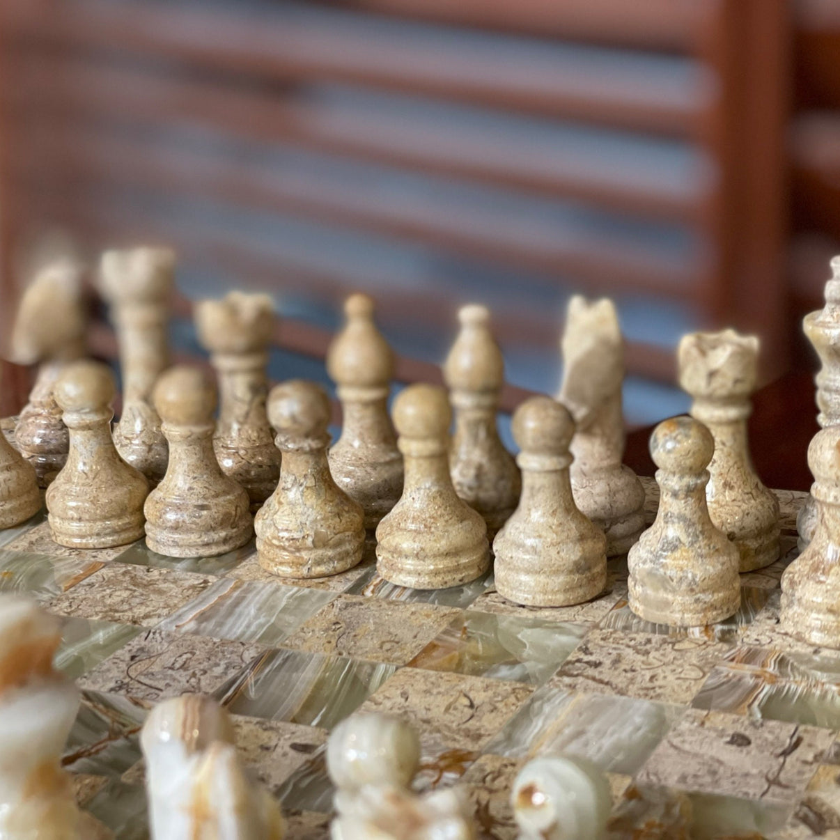 12 Inches Coral Green Onyx Handmade Marble Chess Set High Quality ...